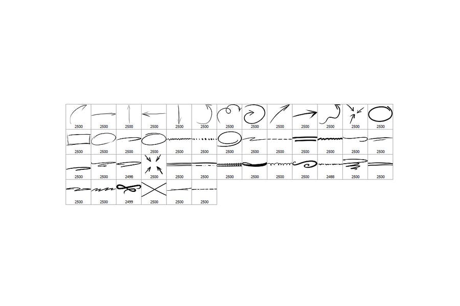 دانلود 45 براش خط و فلش فتوشاپ Underline Photoshop Stamp Brushes – تایم کد