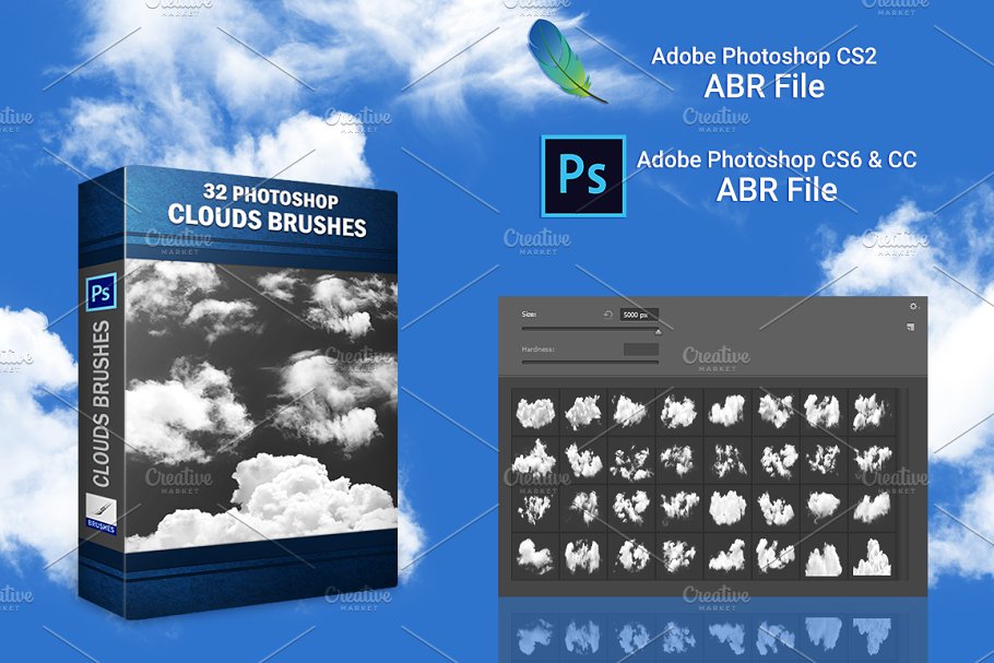 دانلود 32 براش ابر فتوشاپ Clouds Brushes Photoshop Add Ons – تایم کد