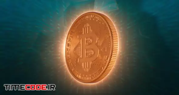 دانلود فوتیج سکه بیت کوین Bitcoin Digital Cryptocurrency Background