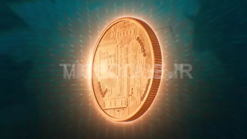 دانلود فوتیج سکه بیت کوین Bitcoin Digital Cryptocurrency Background