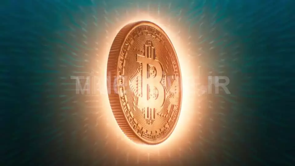 دانلود فوتیج سکه بیت کوین Bitcoin Digital Cryptocurrency Background