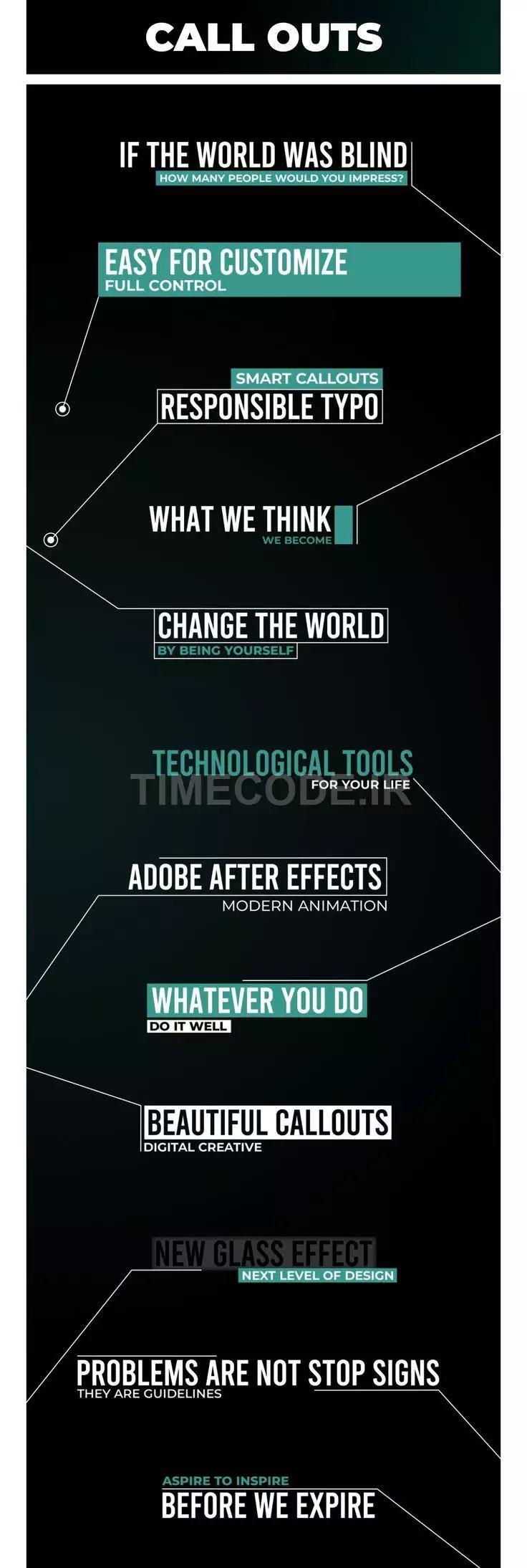دانلود پروژه آماده افتر افکت : اینفوگرافی Call Outs – تایم کد