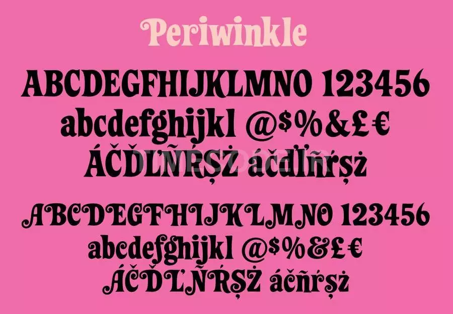 دانلود فونت انگلیسی فانتزی Periwinkle – تایم کد
