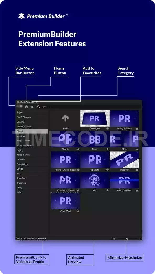 دانلود پکیج افکت پریمیر PR Effects Visualizer – تایم کد
