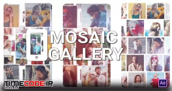 دانلود پروژه آماده افتر افکت : گالری عکس عمودی Mosaic Photo Gallery Vertical 33676989 – تایم کد