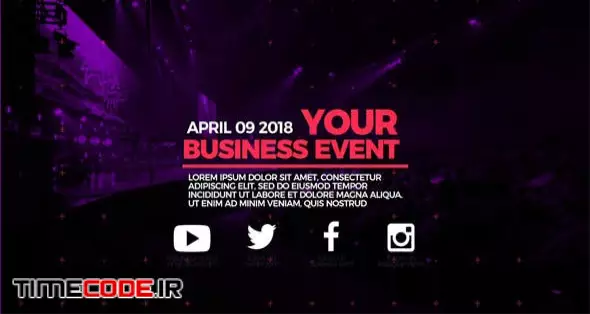 دانلود پروژه آماده افتر افکت : تیزر تبلیغاتی همایش و سخنرانی Business Event Promo – تایم کد