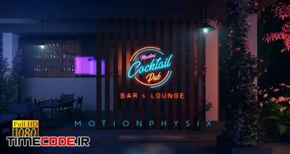 دانلود پروژه آماده افتر افکت : اینترو نئون The Pub I Lounge Opener 37186437 – تایم کد