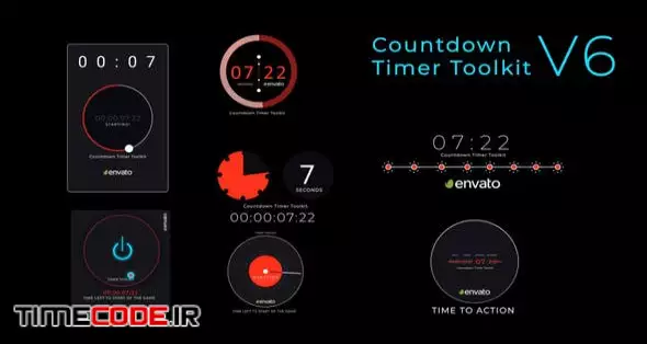 دانلود پروژه آماده افتر افکت : پکیج شمارش معکوس Countdown Timer Toolkit – تایم کد