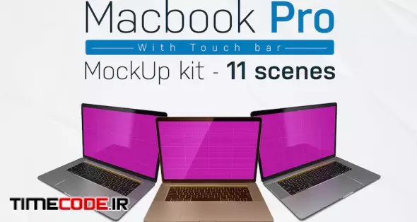 دانلود موکاپ مک بوک Macbook Pro Kit – تایم کد