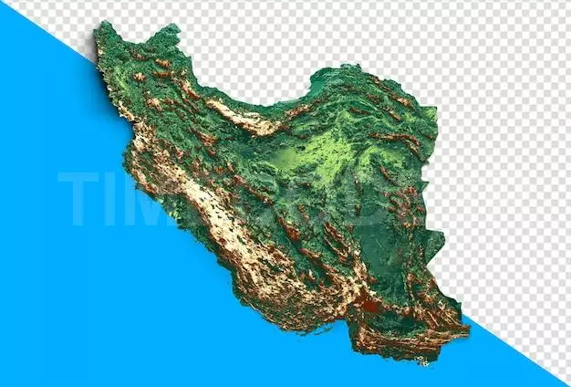 دانلود فایل لایه باز نقشه توپوگرافی ایران Iran Topographic Map – تایم کد