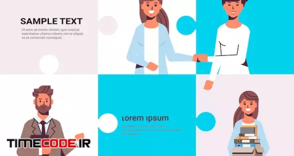 دانلود وکتور دست دادن Set Businesspeople Handshaking 7981089 – تایم کد