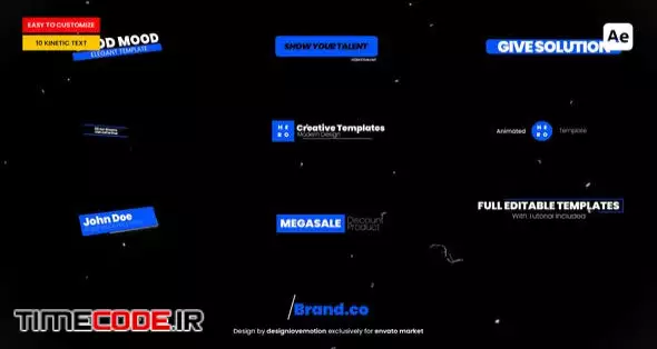 دانلود پروژه آماده افتر افکت : تایتل Kinetic Text Animation 44573 – تایم کد