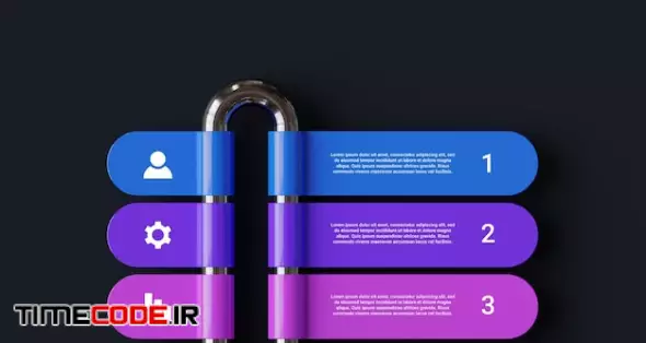 دانلود وکتور اینفوگرافی ۴ مرحله ای 3d Infographic Timeline Template ...