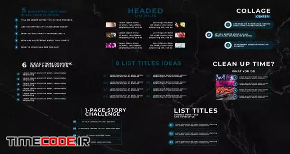 دانلود پروژه آماده پریمیر : لیست تایتل List Titles | MOGRT 36280 – تایم کد