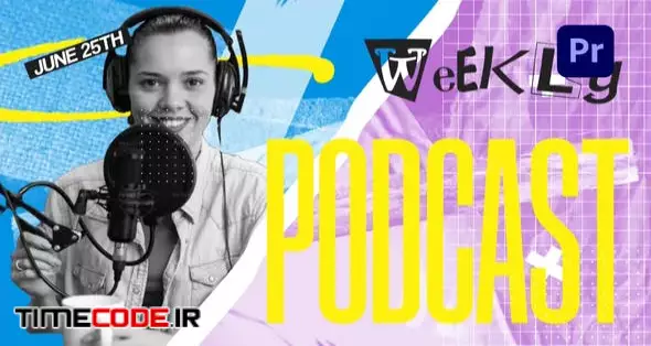 دانلود پروژه آماده پریمیر : اینترو پادکست Podcast & Standup Show Opener 28652 – تایم کد