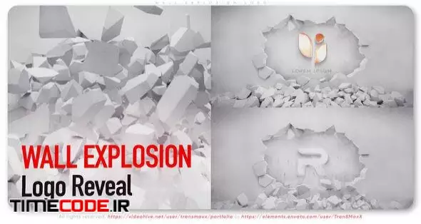 دانلود پروژه آماده افتر افکت : لوگو موشن انفجار دیوار Wall Explosion Logo – تایم کد