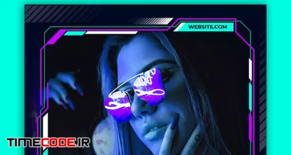 دانلود فایل لایه باز پست اینستاگرام Futuristic Hud Social Media ...