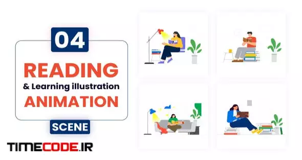 دانلود پروژه آماده افتر افکت : موشن گرافیک مطالعه و یادگیری Reading ...