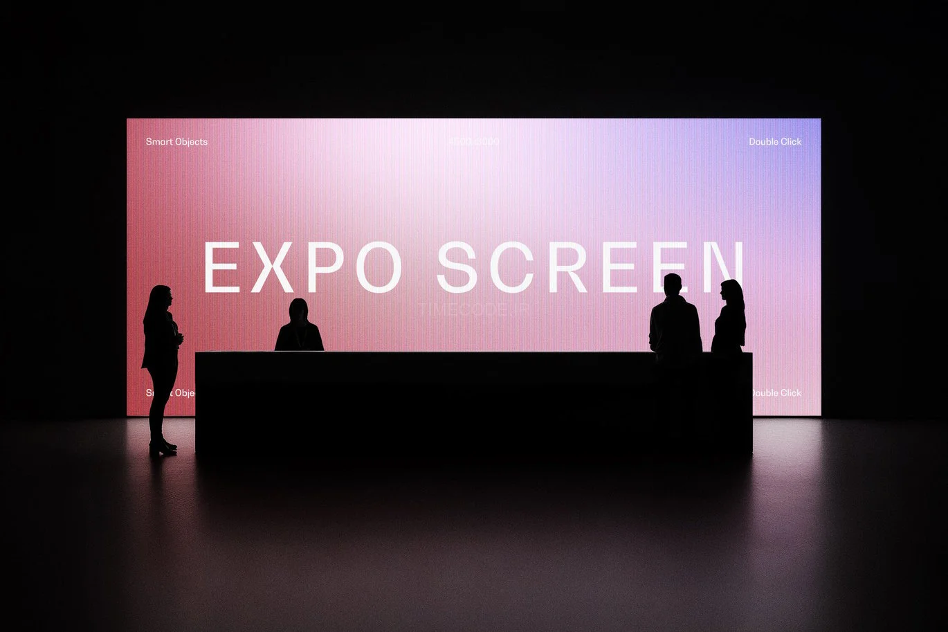 دانلود موکاپ نمایشگر سال کنفرانس Large Expo Screen Mockup – تایم کد