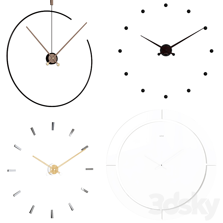 آبجکت سه بعدی ساعت دیواری WALL CLOCKS – تایم کد