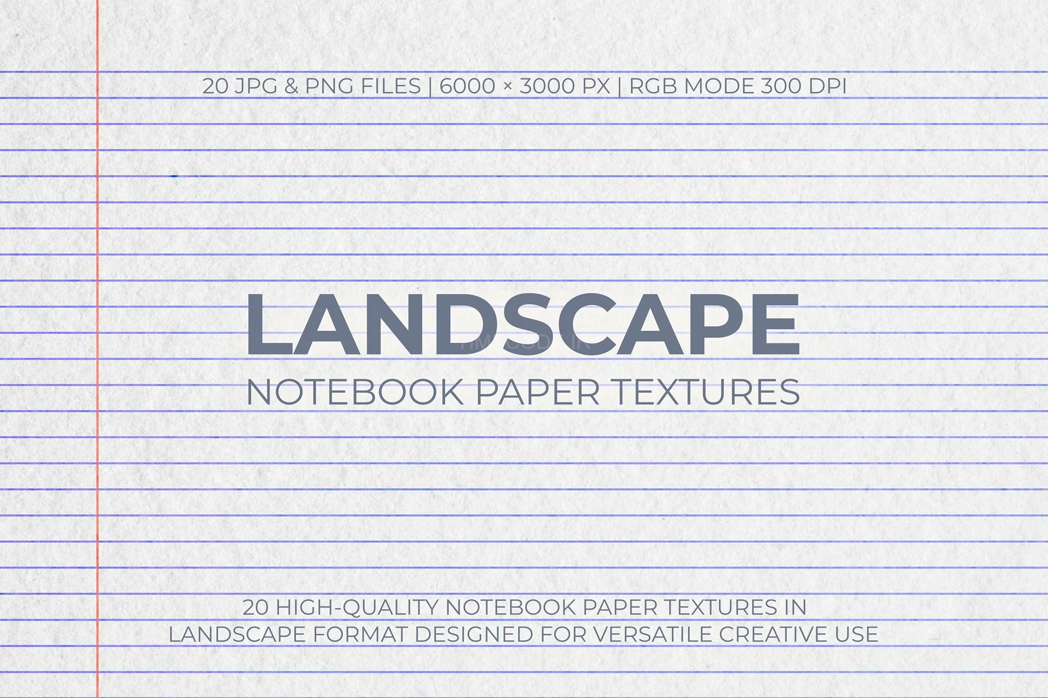 ۲۰ تکسچر کاغذ دفترچه یادداشت 20 Landscape Notebook Paper Textures – تایم کد