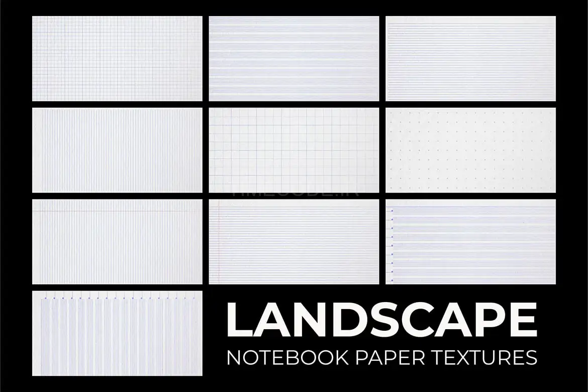 ۲۰ تکسچر کاغذ دفترچه یادداشت 20 Landscape Notebook Paper Textures – تایم کد