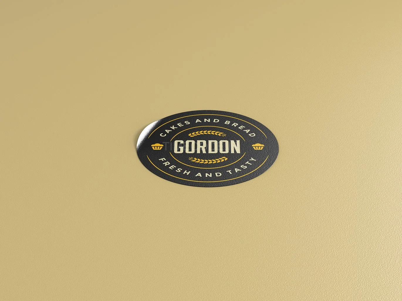 موکاپ استیکر دایره‌ای Folded Circular Sticker Mockup – تایم کد
