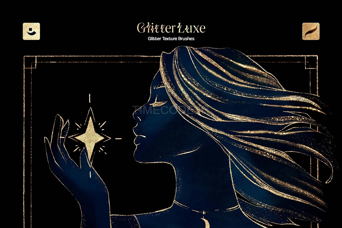 ۱۲ براش پروکریت اکلیلی Procreate Glitter Texture Brushes – تایم کد