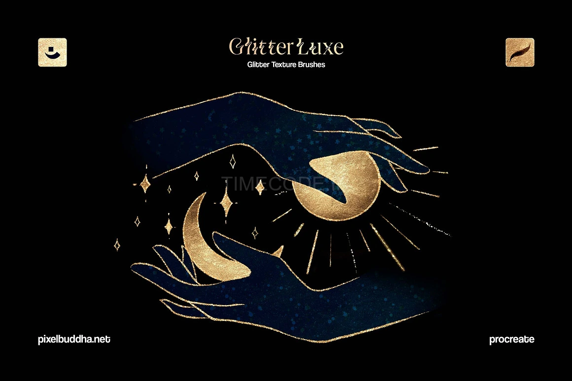 ۱۲ براش پروکریت اکلیلی Procreate Glitter Texture Brushes – تایم کد