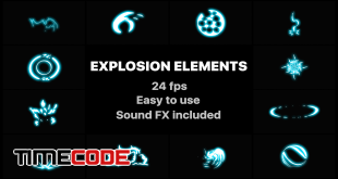 دانلود المان آماده موشن گرافیک : الکتریسیته Energy Explosion Elements 80191 – تایم کد