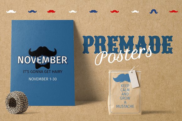 دانلود مجموعه وکتور سیبیل Movember Style Mustache Kit – تایم کد