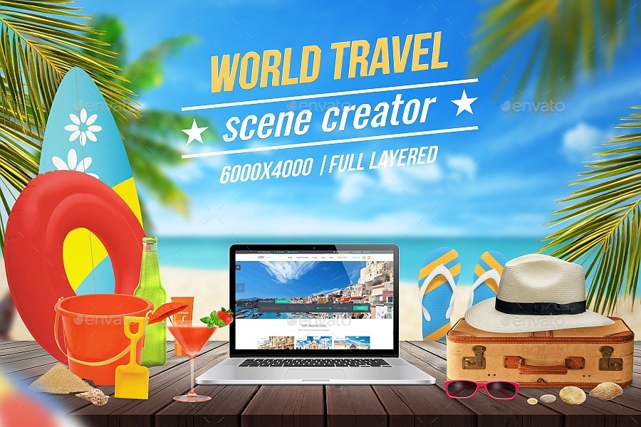 دانلود جعبه ابزار ساخت تصاویر وکتور تابستانی Summer Scene Creator تایم کد
