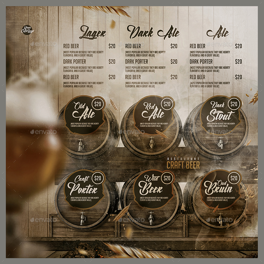 دانلود فایل لایه باز منو کافی شاپ Bar Menu – تایم کد