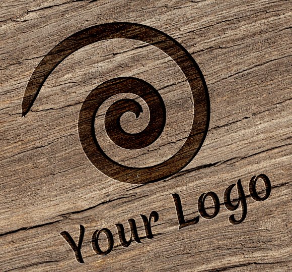 دانلود موکاپ لوگو روی چوب Logo Mock Ups Wood Style تایم کد