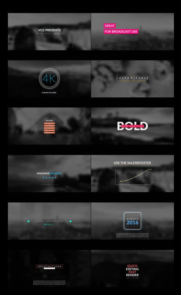 دانلود پروژه آماده افترافکت : تایتل 4k Broadcast Titles Package ...