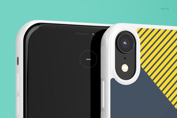 دانلود موکاپ آیفون ایکس 2 Iphone Xr 2d Case White Mockup Set تایم کد