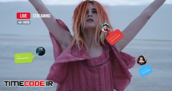 دانلود پروژه آماده افترافکت : پخش زنده Vlog Comments 215759 – تایم کد