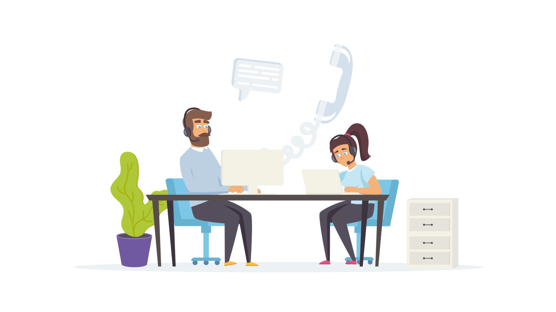 دانلود پروژه آماده افترافکت : موشن گرافیک مرکز تماس و پشتیبانی تلفنی ...