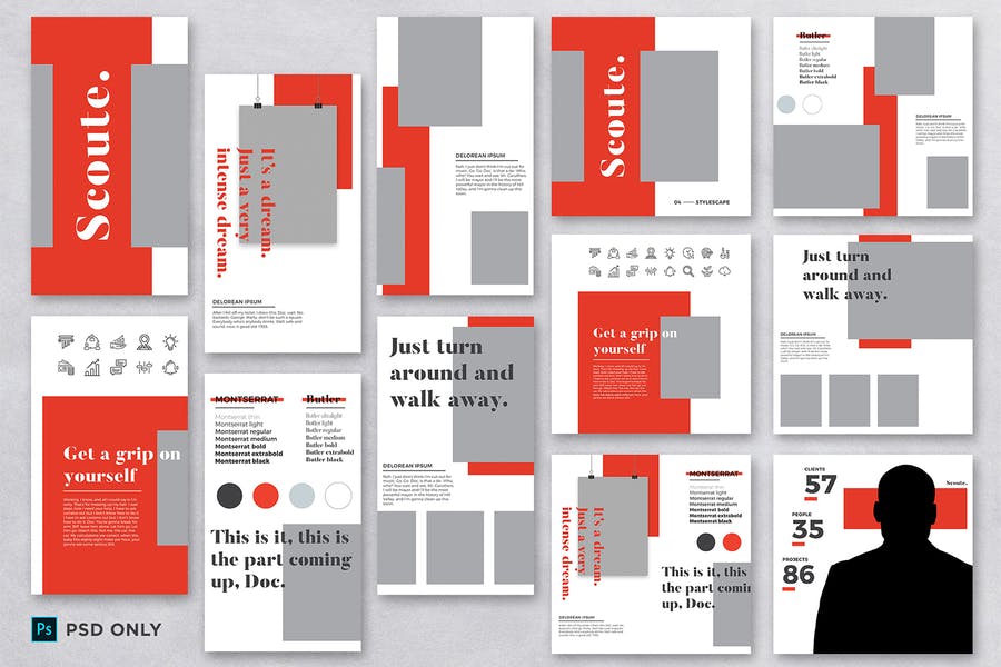 دانلود قالب آماده مود برد برای معرفی برند Stylescape Moodboard Template – تایم کد