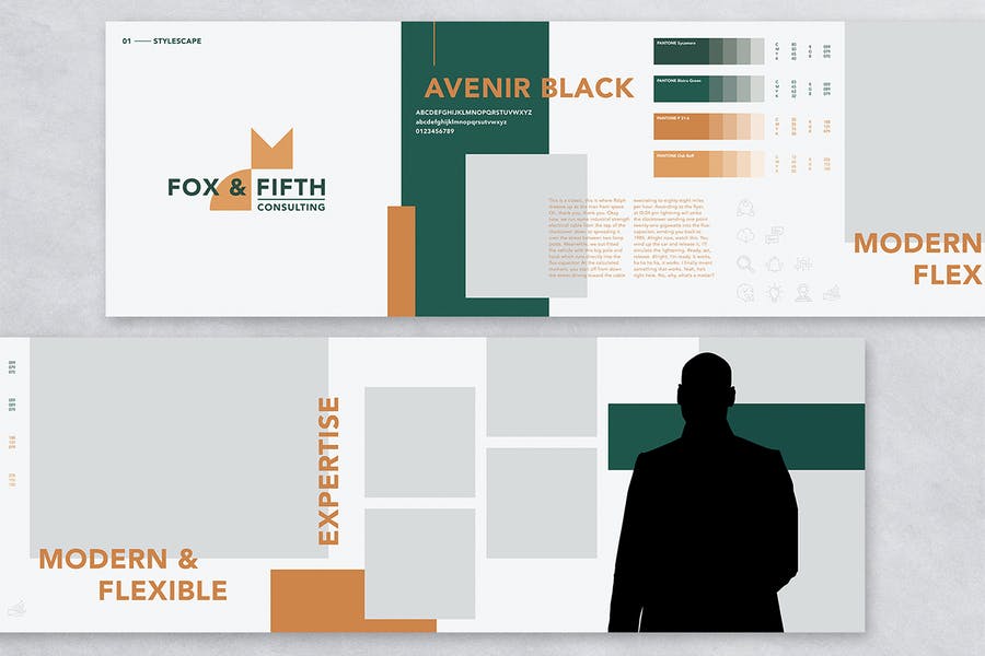 دانلود قالب آماده مود برد برای معرفی برند Stylescape Moodboard Template – تایم کد