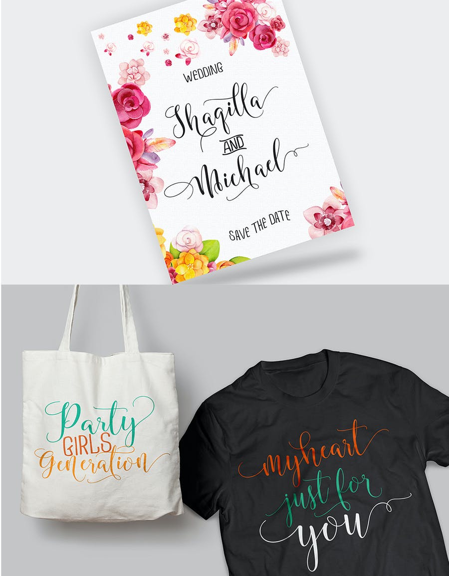 دانلود فونت انگلیسی گرافیکی Mighty Heart Font Duo – تایم کد