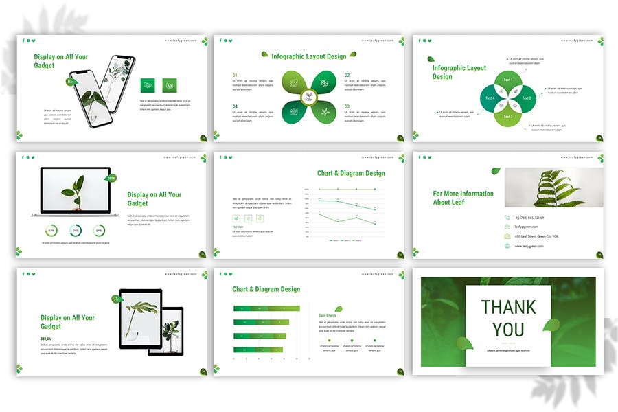 دانلود تم پاورپوینت کشاورزی Leafy Powerpoint Template تایم کد