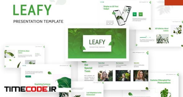 دانلود تم پاورپوینت کشاورزی Leafy Powerpoint Template تایم کد