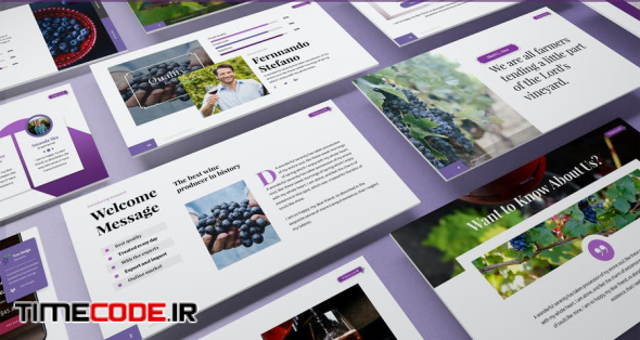 دانلود تم پاورپوینت کشاورزی Vineyard Agriculture Powerpoint Template