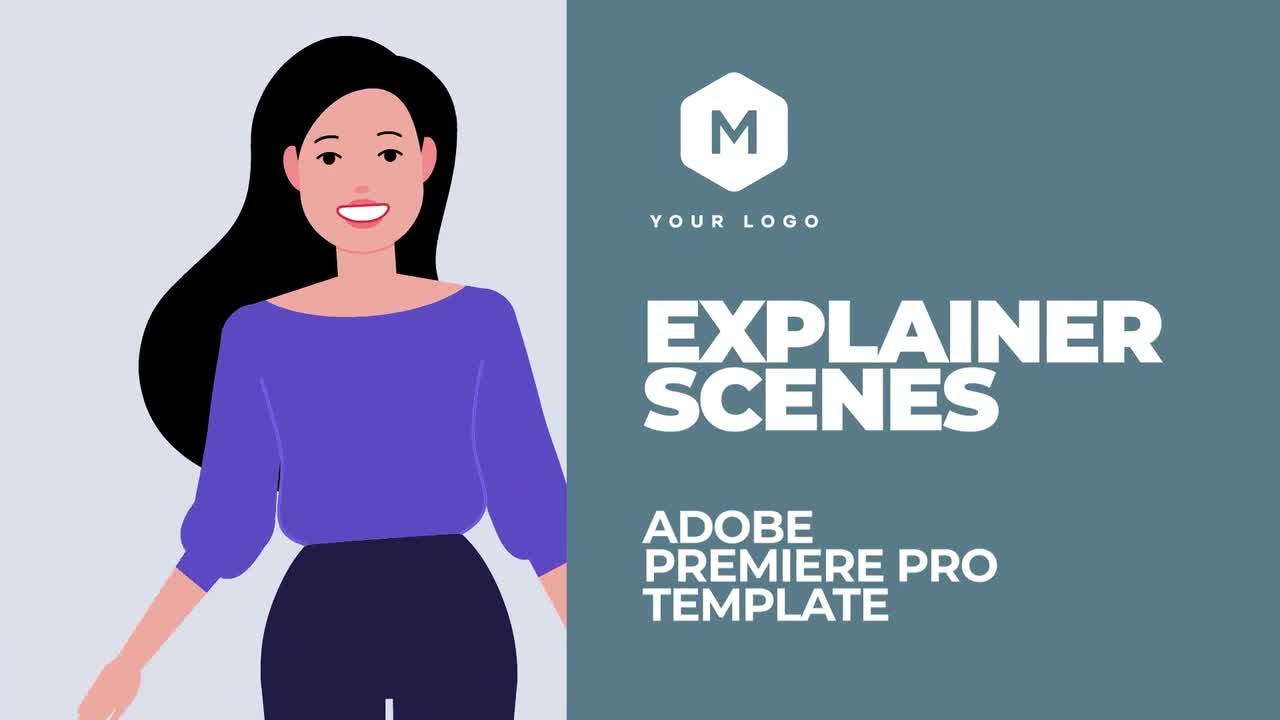 دانلود پروژه آماده پریمیر : کاراکتر موشن گرافیک خانم Explainer ...