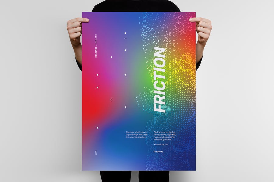 دانلود فایل لایه باز پوستر Friction Poster Template – تایم کد